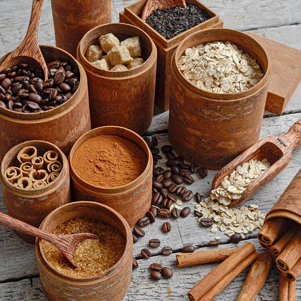 Cinnamon Wood Sugar Canister, with Spoon - Nom Living – Trade and Care ...